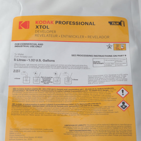 Kodak Professional XTOL DEVELOPER 【5リットル】(CAT 105 8338) – マリックスフィルム ...